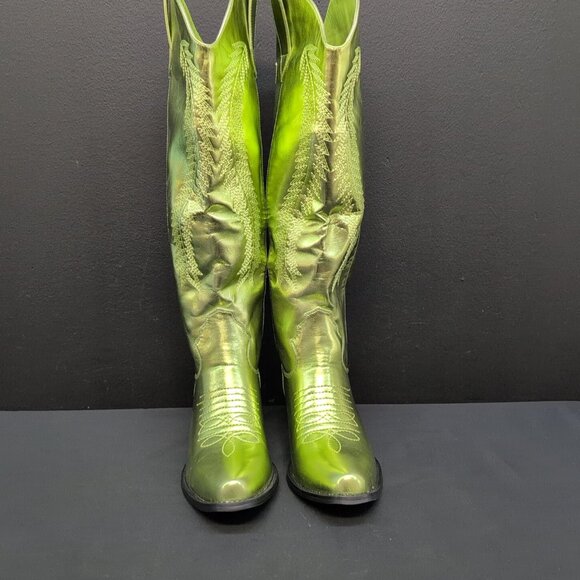 Unbranded | Shoes | Fretwork Embroidery Western Chunky Heel Womens ...